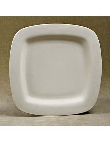 Unglazed Ceramics Square Plate cm 40-Bisque -TO PAINT YOURSELF