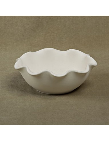 Unglazed Ceramics Ruffled Bowl-Bisque -TO PAINT YOURSELF