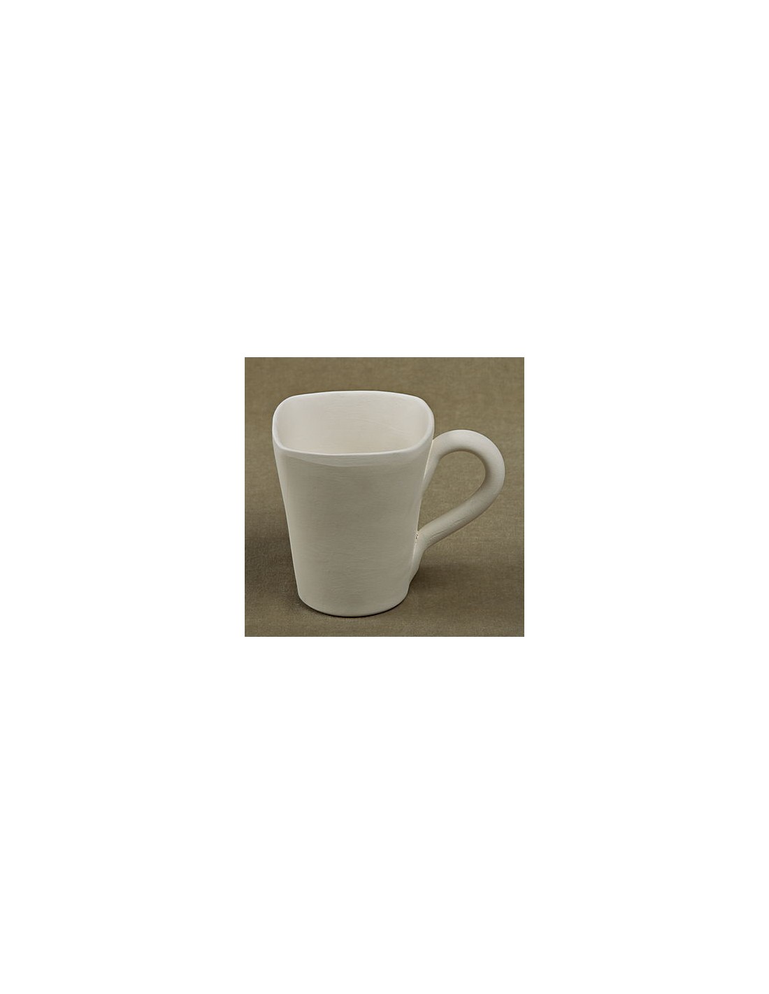 Unglazed Ceramics Square mug -Bisque -TO PAINT YOURSELF