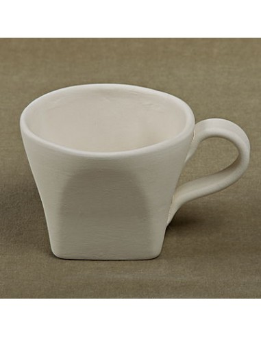 Unglazed Ceramics Tea square cup -Bisque -TO PAINT YOURSELF