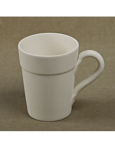 Unglazed Ceramics Rim Cone Mug -Bisque -TO PAINT YOURSELF
