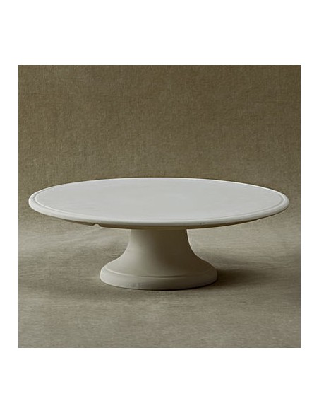 Unglazed Ceramics Cake Plate with Pedestal-Bisque -TO PAINT YOURSELF