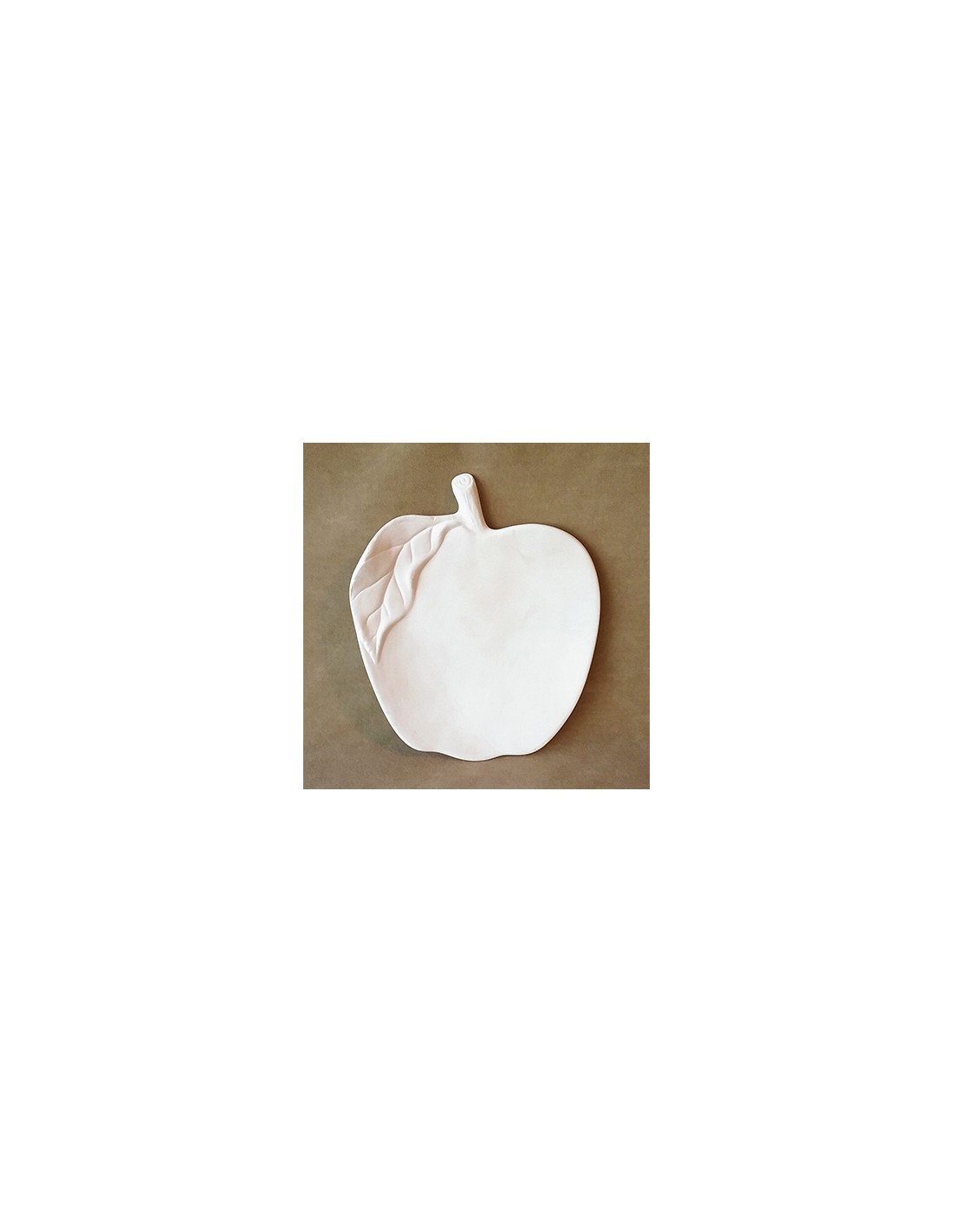 Unglazed Ceramics Apple Plate-Bisque -TO PAINT YOURSELF