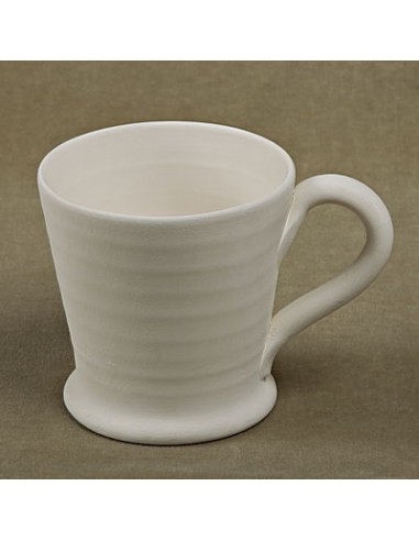 Unglazed Ceramics Footed Cone mug -Bisque -TO PAINT YOURSELF