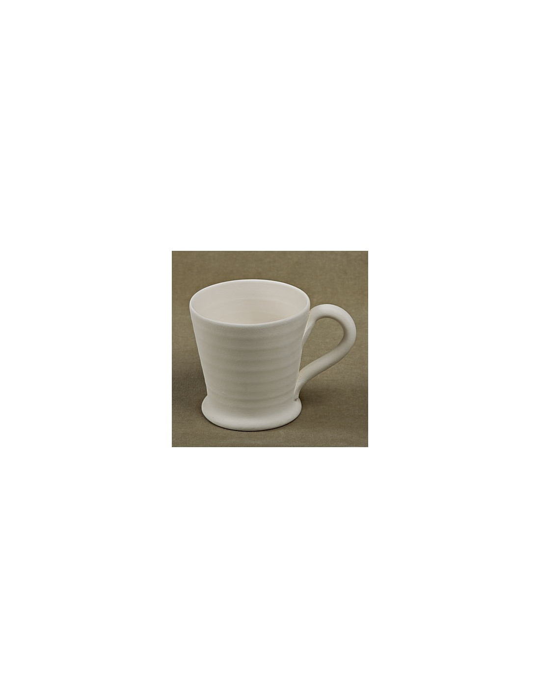 Unglazed Ceramics Footed Cone mug -Bisque -TO PAINT YOURSELF