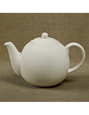 Unglazed Ceramics Med. Teapot (6 cup size)-Bisque -TO PAINT YOURSELF